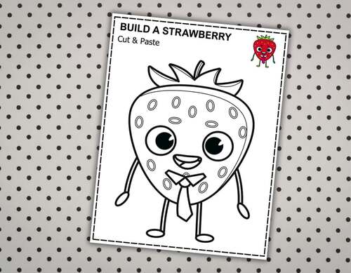 Strawberry Craft Template | Cut and Paste Activity | Summer Fruit Craft ...