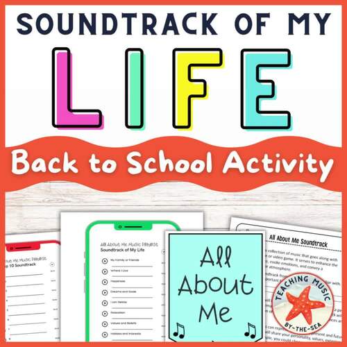 Back to School All About Me Soundtrack of My Life Music Playlist Activity