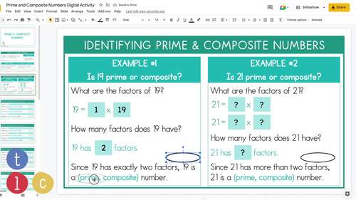 Prime and Composite Numbers Digital Activity - 4.OA.B.4 | TPT