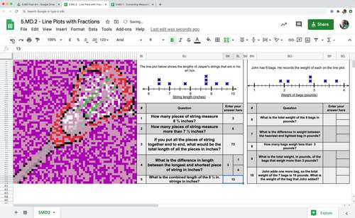 Digital Math Pixel Art 5th Grade Math Review Measurement Mystery Pictures
