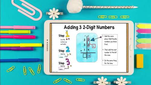 Adding Multiple 2 Digit Numbers - 2nd Grade Math Digital Mini Lesson ...