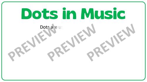 Dots In Music - PowerPoint, Print & Go Worksheets and Answer sheets