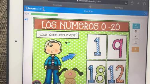 SPANISH BOOM CARDS/ NÚMEROS DEL 0 AL 20 by Sra Tatiana | TpT