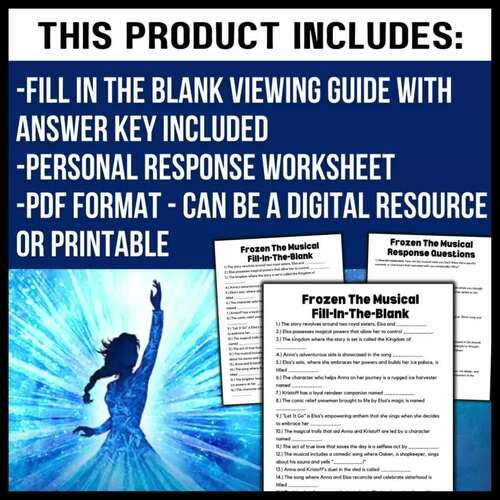 Frozen the Musical: Fill In The Blank Viewing Guide & Response Worksheet