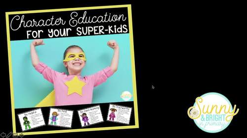 Superhero Themed Character Education Set by Sunny and Bright in Primary