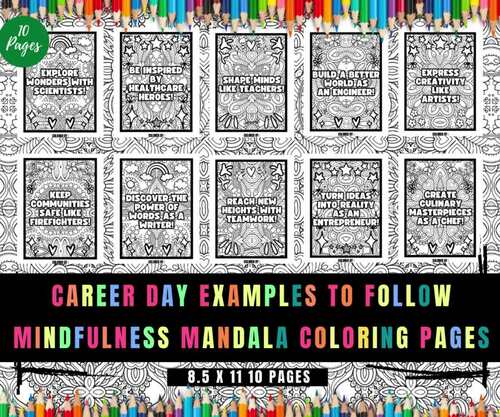 Career Day Printables Examples To Follow, Relaxing Mandala Coloring Pages