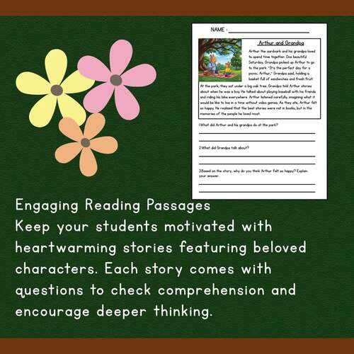 Grandparents Day Reading Comprehension & Letter Writing | 3rd 4th Grade