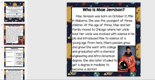 Digital Biography Reading Passages & Activities - Mae Jemison by Emily Wong