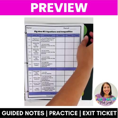 Solving Equations Inequalities Scaffold Guided Notes Algebra Practice ...