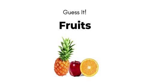 Flashcard Game (What's this? - Fruits 1) by Mazic Worksheet | TPT