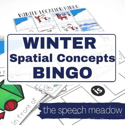 Winter Spatial Concepts Bingo Games for Speech Therapy - top, bottom ...