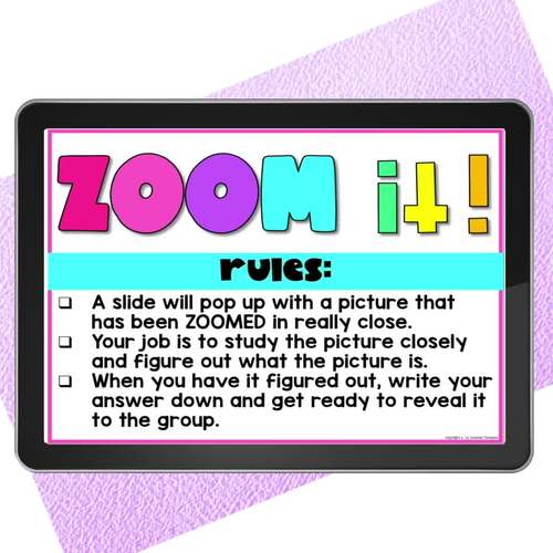Morning Meeting Digital Games - Zoom it - Digital Fun Friday Games
