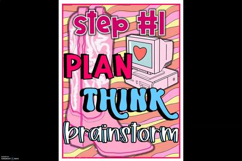 90's Western Disco Writing Process Posters by Julia's Colorful Classroom