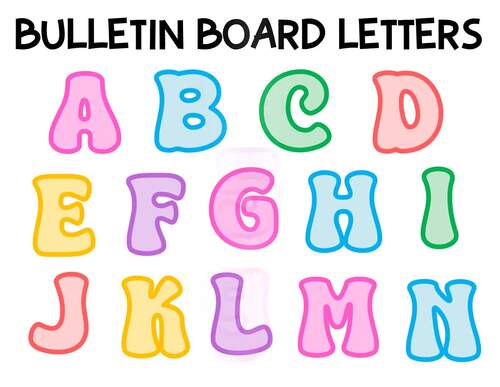 Printable Colorful Bulletin Board Letters Wall Display, Large Alphabet ...