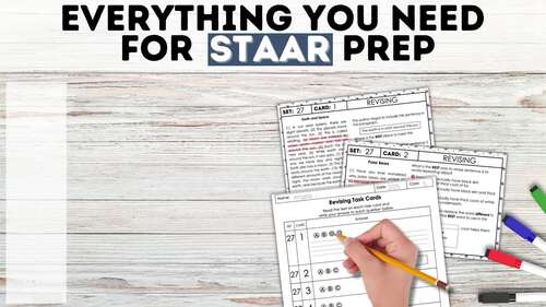 STAAR Revising & Editing Practice 4th 5th Grade Task Cards Activities ...
