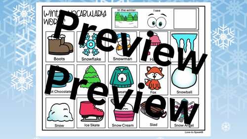 Winter and Snow Interactive Speech Therapy Unit with Interactive Books
