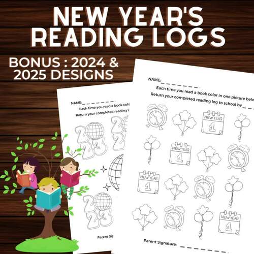 Reading Log Activities - January, New Year's Party by Makers 'N Shakers