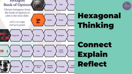 Long Way Down by Jason Reynolds Hexagonal Thinking Activity for Novel Study