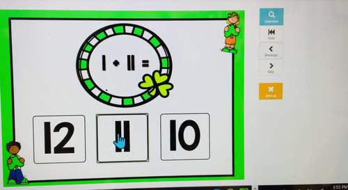 St. Patrick's Day Themed Addition- Addition Tables 10-12- Boom Cards