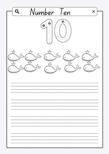 Numbers 1 - 10 Practice Worksheet by N P | TPT