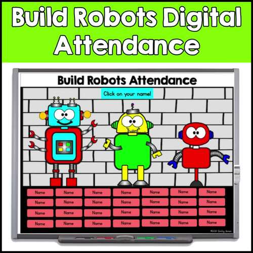 Build Robots - Editable Digital Attendance PowerPoint Presentation