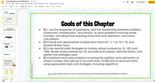 Grade 4 Ontario Math - Operations Curriculum - Digital Google Slides+Form