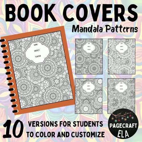 Printable Mandala Book Covers | Any Subject | Mindful Coloring & Decoration