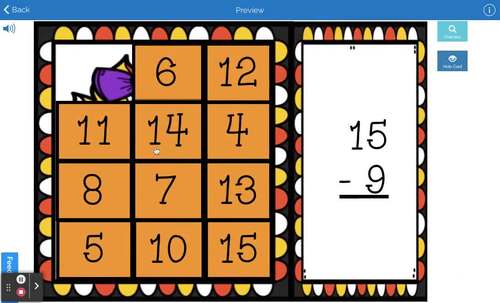 1st Grade Halloween | Subtract within 20 | Picture Reveal | Boom