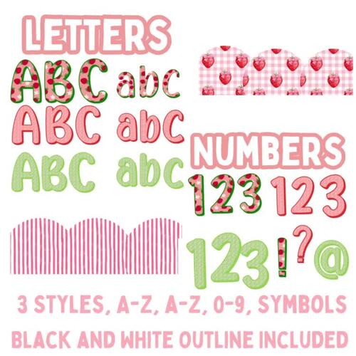 Strawberry Bulletin Board Letters and Border Bundle for Strawberry ...
