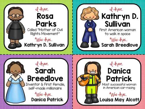 I Have Who Has Women's History Month Activity by Joyful 4th | TPT