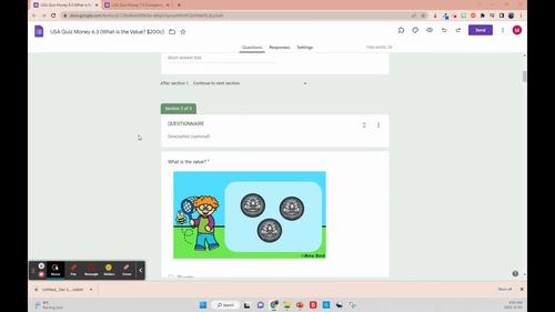 2 Quizzes: USA Money up to 100¢ & $200 Google Forms™ by Mme Bock