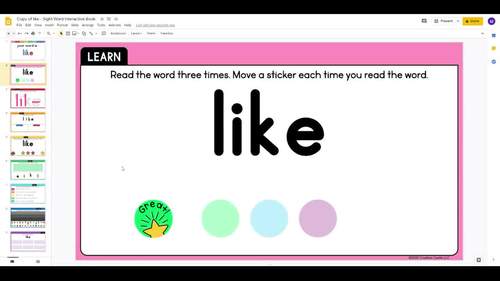 Sight Word Practice Google Slides Books Bundle by Creation Castle