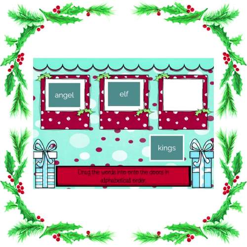 Christmas Alphabetical Order Boom Cards™ by The British Kitty | TPT