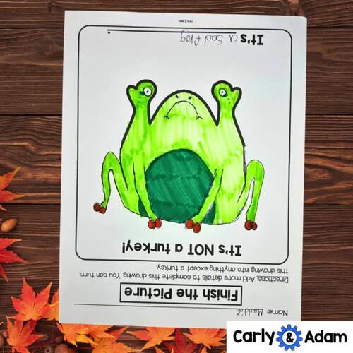 Autumn Creativity Challenges Finish the Picture and Acorn Activities