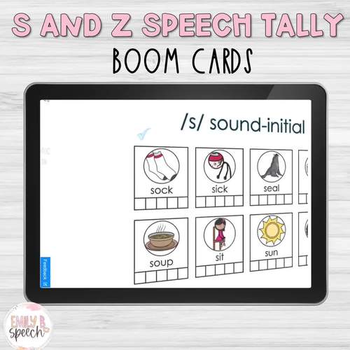 S and Z Boom Cards™ for Words, Phrases, and Sentences by Emily B Speech LLC