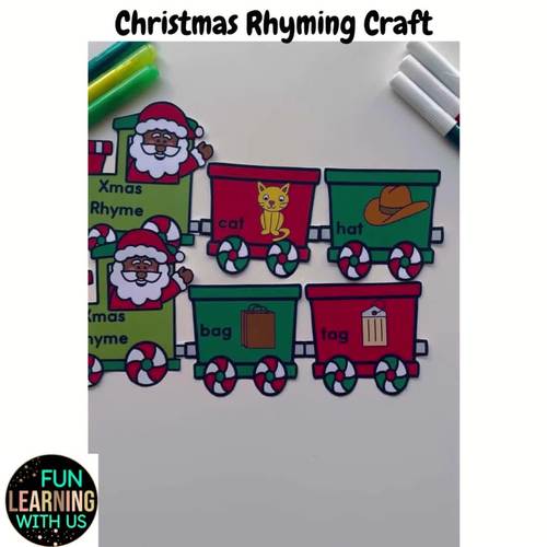 Christmas Train Rhyming Craft | December Kindergarten Center Craft
