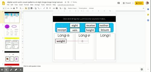 Digital Word Work EI and EIGH- Long a, long e, & long i sounds | TpT