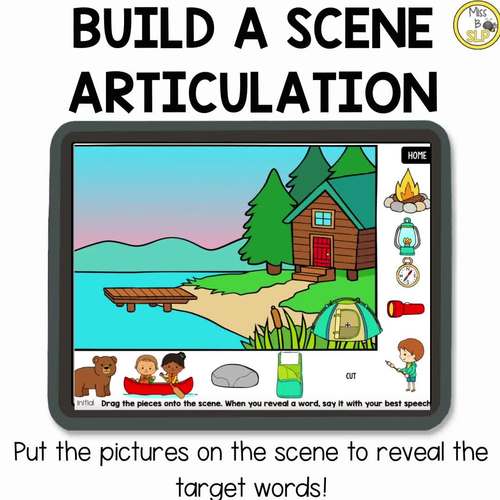 Camping Articulation Build a Scene - Digital Boom Cards by Miss B SLP