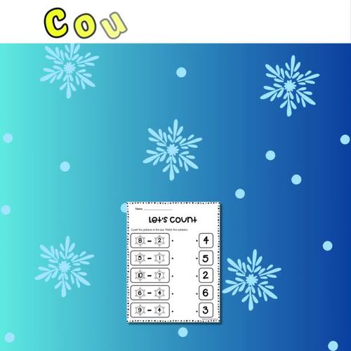 Winter Counting and Matching Practice Homeschool Preschool | TPT