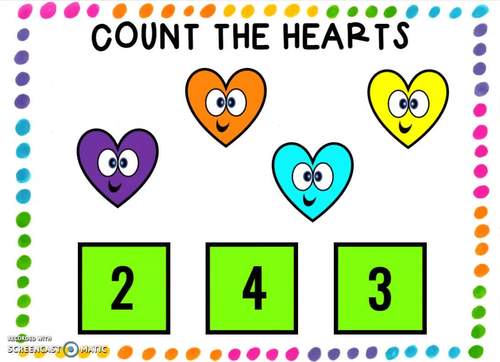 Counting Hearts Boom Cards™ Distance Learning Math by Creating 4 ESL