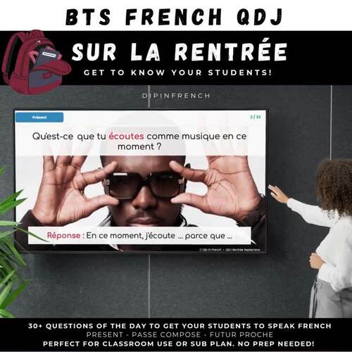BTS Question du Jour, Rentrée | Back to School French Speaking Activity ...