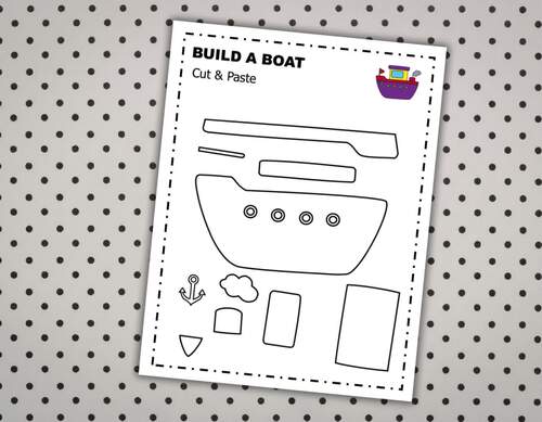 Boat Craft Template | Cut & Paste | Transportation Craft,Coloring