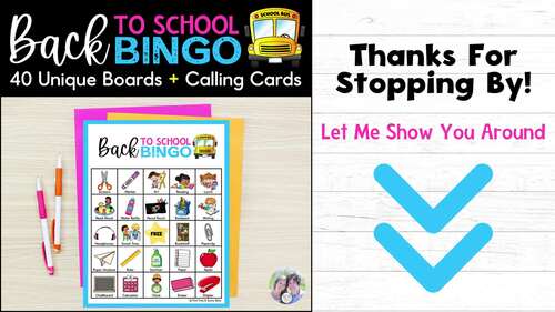 Back to School BINGO Game For Elementary | First Day of School Activity