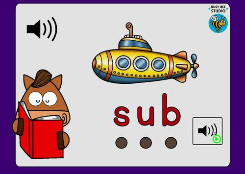 CVC Words Short U Boom Cards with Audio by Busy Bee Studio | TPT