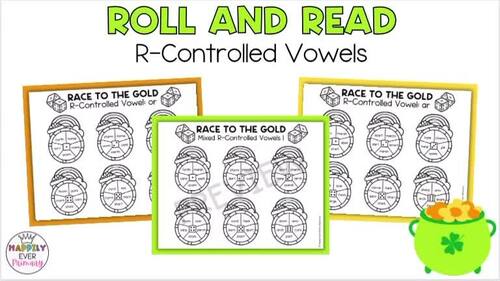 St. Patrick's Day Roll & Read Phonics Games | R Controlled Vowels AR ER ...