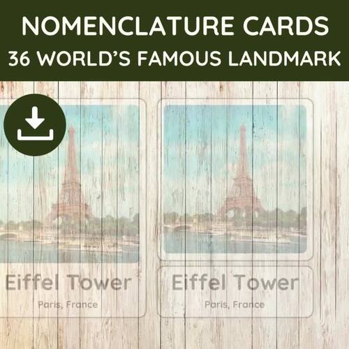 36 World Landmarks Real Photos | Montessori 3-Part Cards | Geography ...