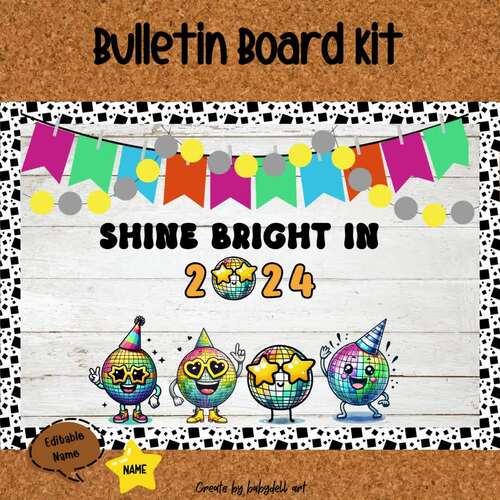 New Years Bulletin Board Kit, Classroom Door Decoration, SHINE BRIGHT ...