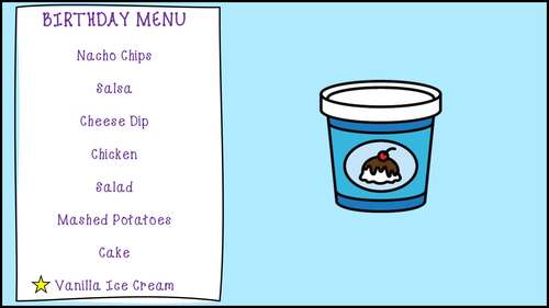 Birthday Dinner | Interactive Slide Show | Special Education | Autism AAC