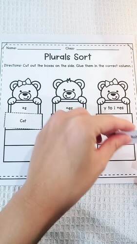 Plural Endings and Suffixes Cut and Paste Sort -- +s, +es or change y ...