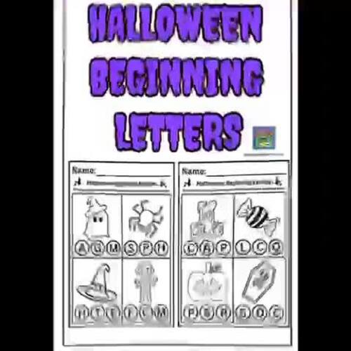 Halloween Beginning Letters by Preschool Garage | TPT